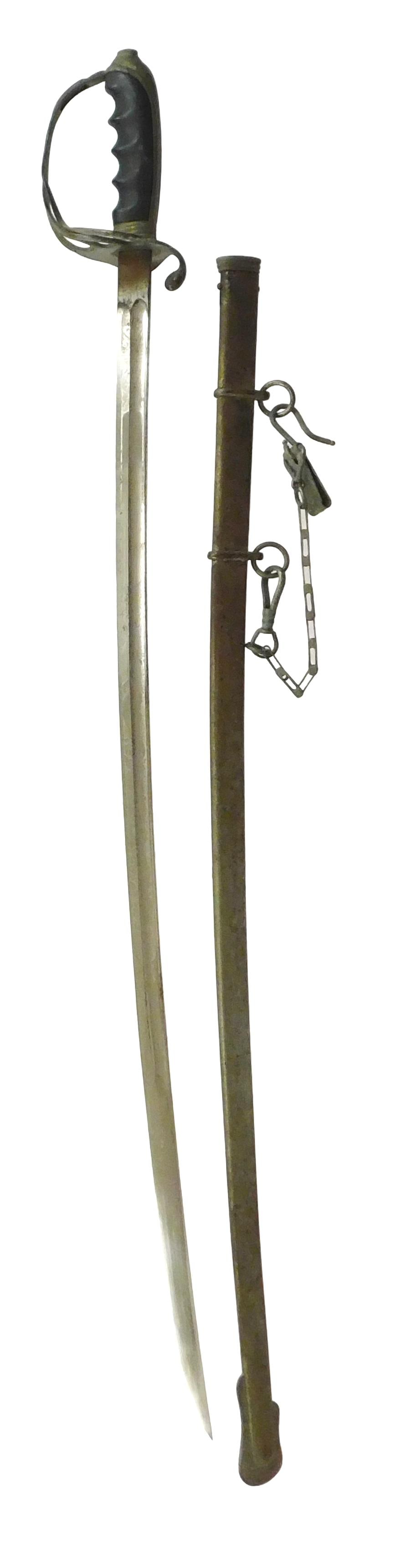Weapon: Us Military Academy Officer's Sword, Ca. 1926, Man-made Grip, Steel Blade, Brass Handle ...