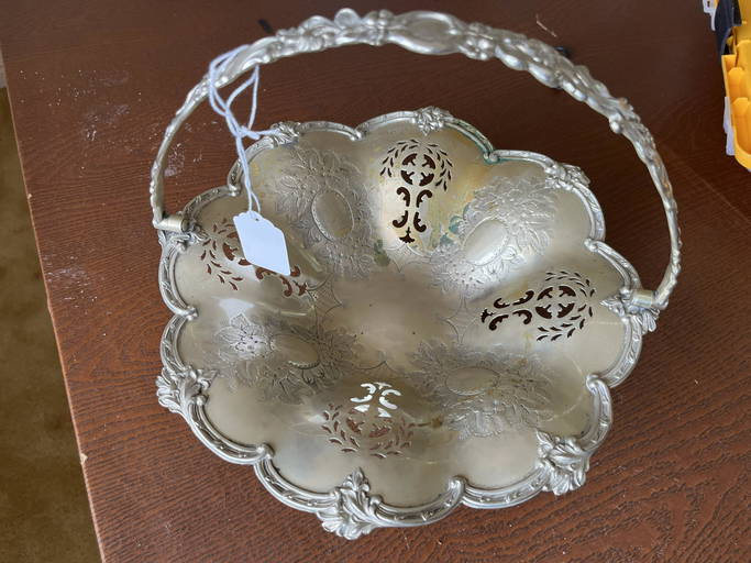Antique Open Work Silver Basket