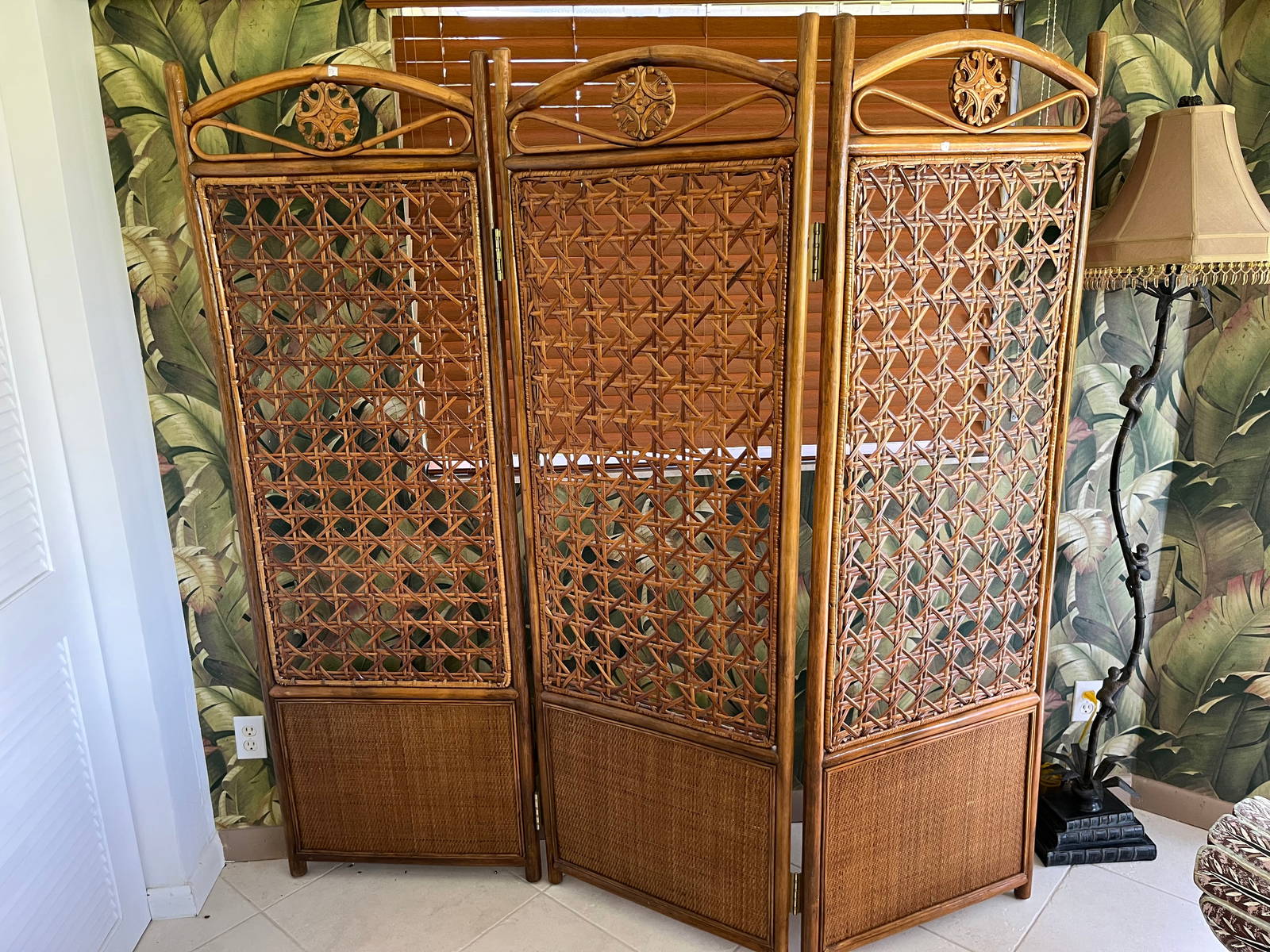 Bamboo & Cane Divider Screen Auction