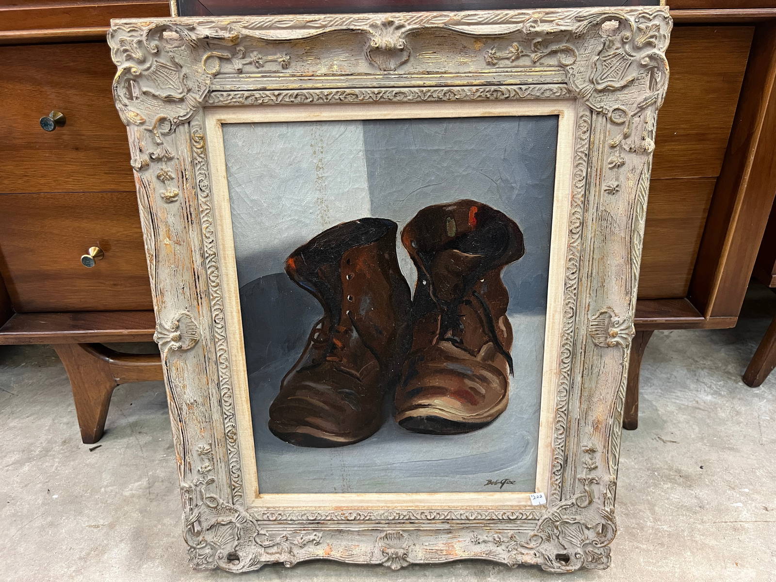 Bob Gee Oil/canvas 'boots' Auction