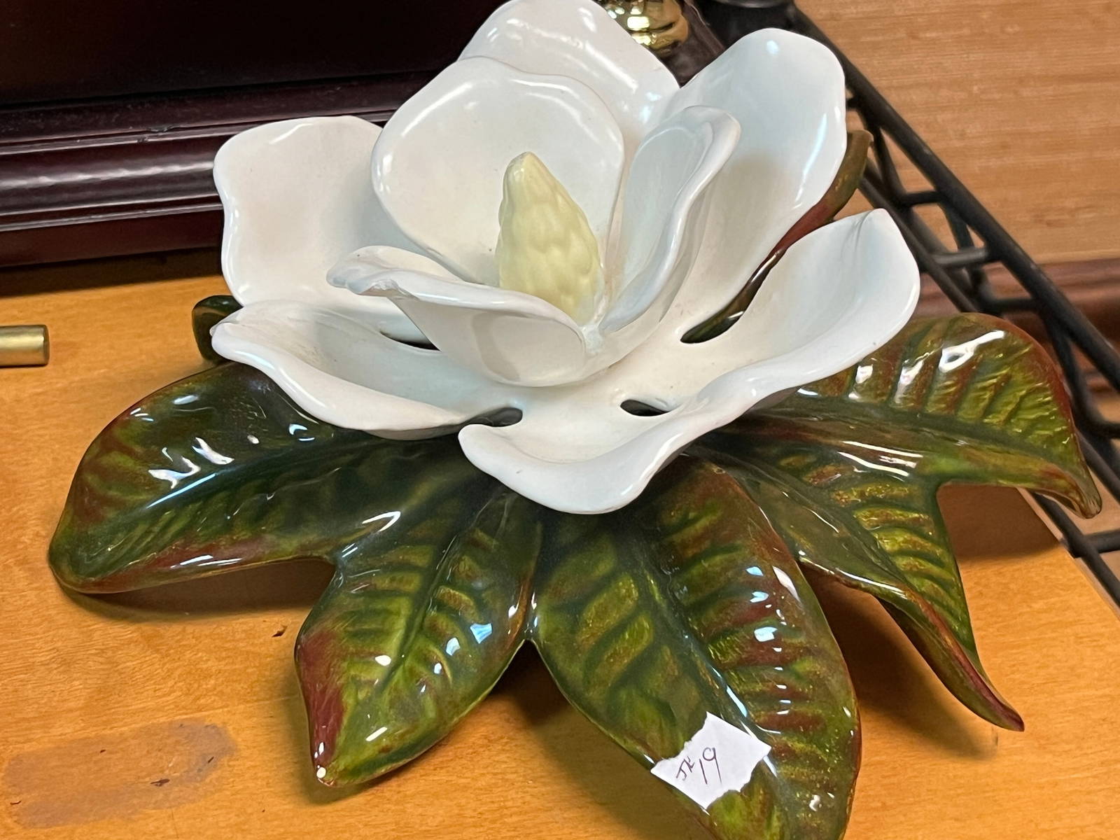 Majolica Porcelain Magnolia Flower Auction