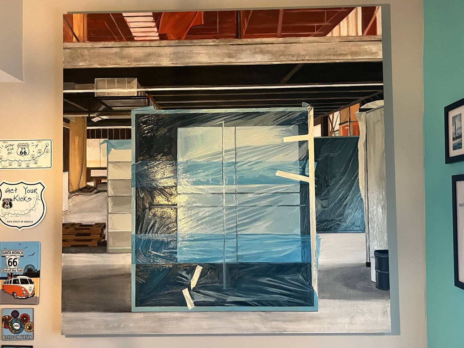 Sarah Mckenzie Oil/acrylic 'big Box' Auction