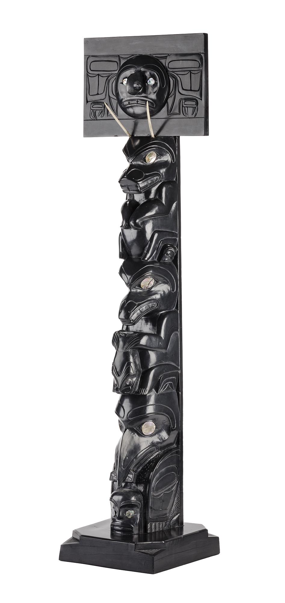Rufus Moody, Haida, Model Mortuary Pole, Late 1960s Or Early 1970s