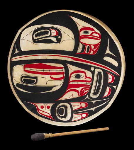 Reg Davidson, Haida, Ceremonial Dance Drum And Beater, 2000