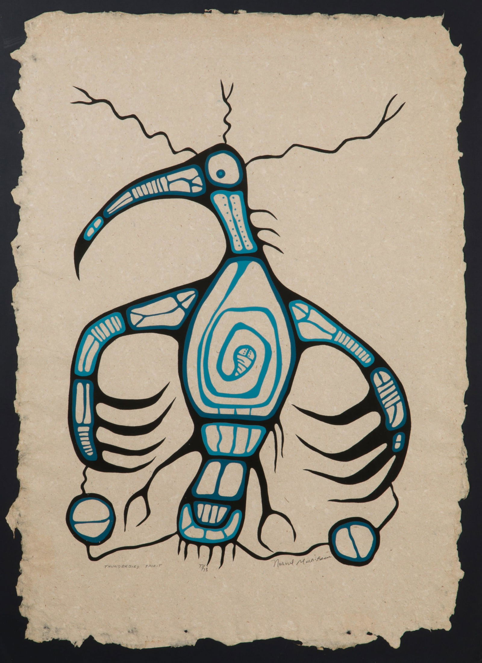 NORVAL MORRISSEAU, C.M. (1931-2007) ANISHINAABE (OJIBWE), Thunderbird ...