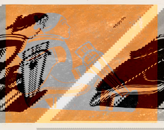 Josephie Pootoogook, Inuit, Woman With Musical Instrument*, 1959 #23