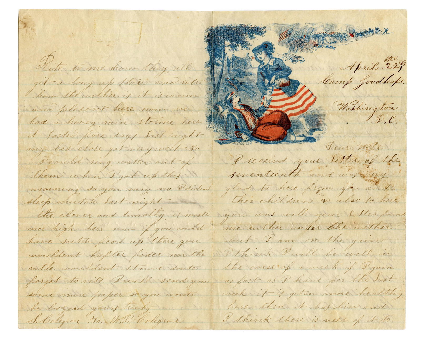 Poignant Letter To Family, 86th Ny [civil War]