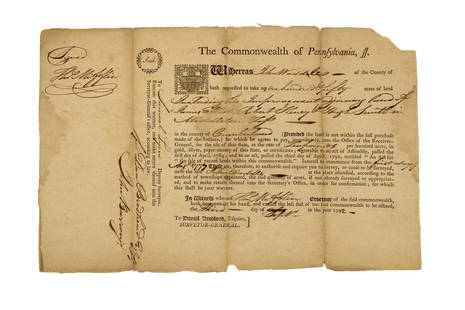 Thomas Mifflin Signed Document 1790