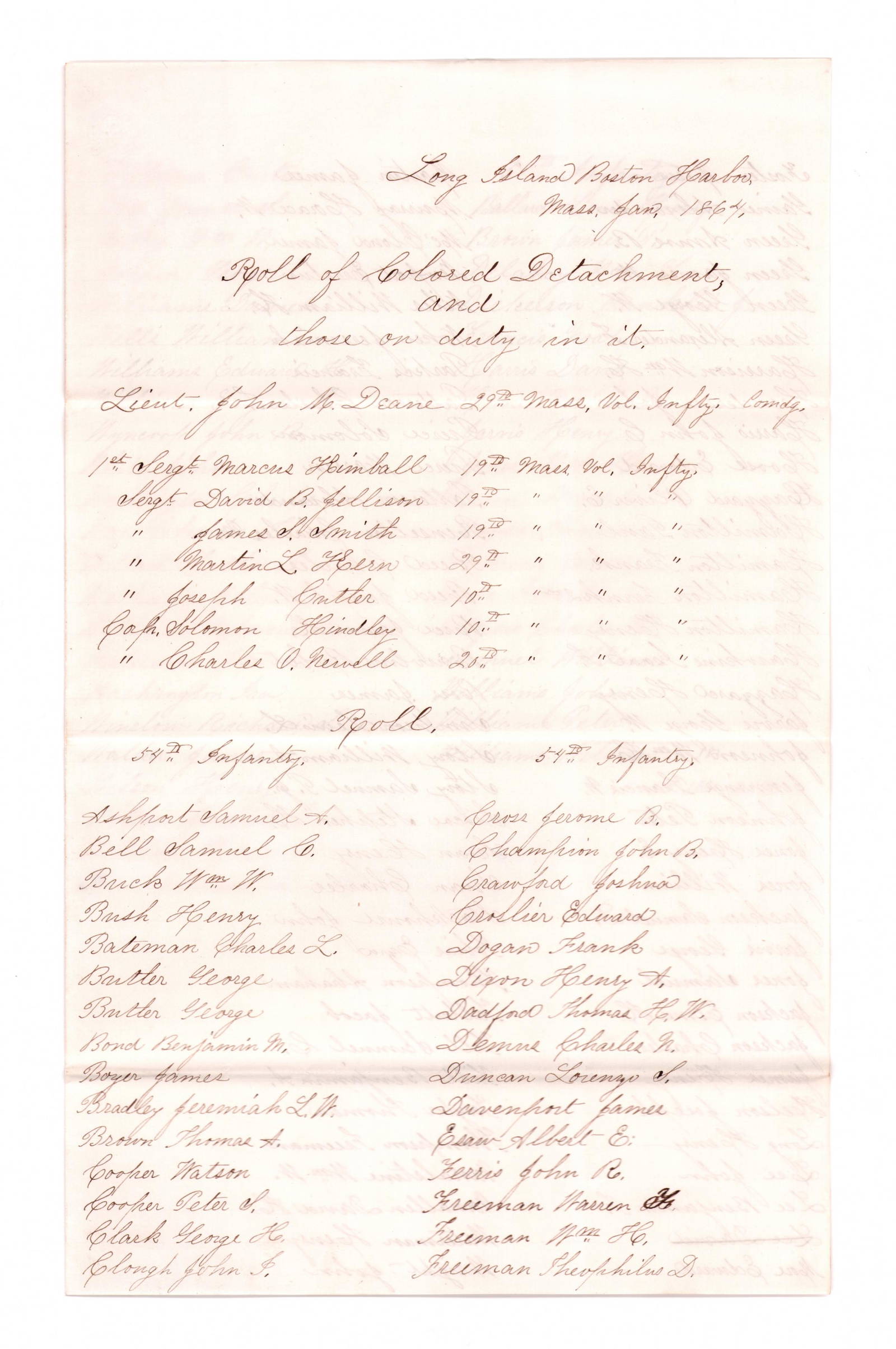 [slavery & Civil War] 54th Massachusetts Document Auction