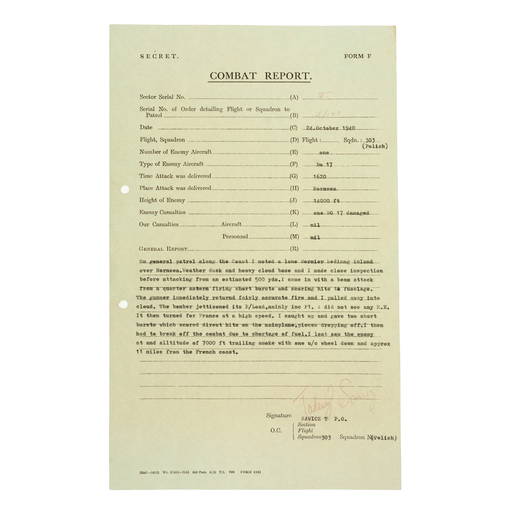 [wwii]. Battle Of Britain Raf Aerial Combat Report
