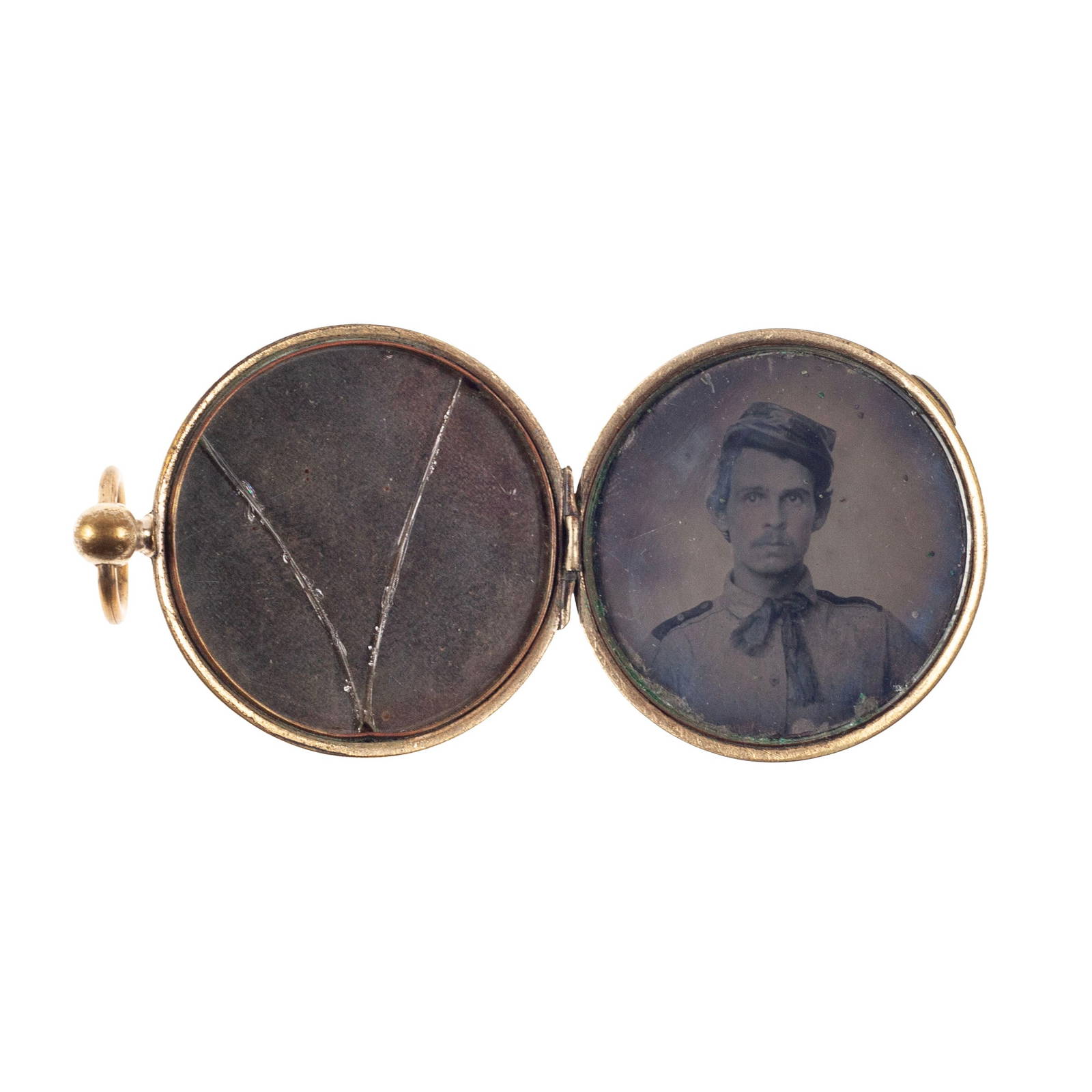 Soldier's Portrait In Locket Auction