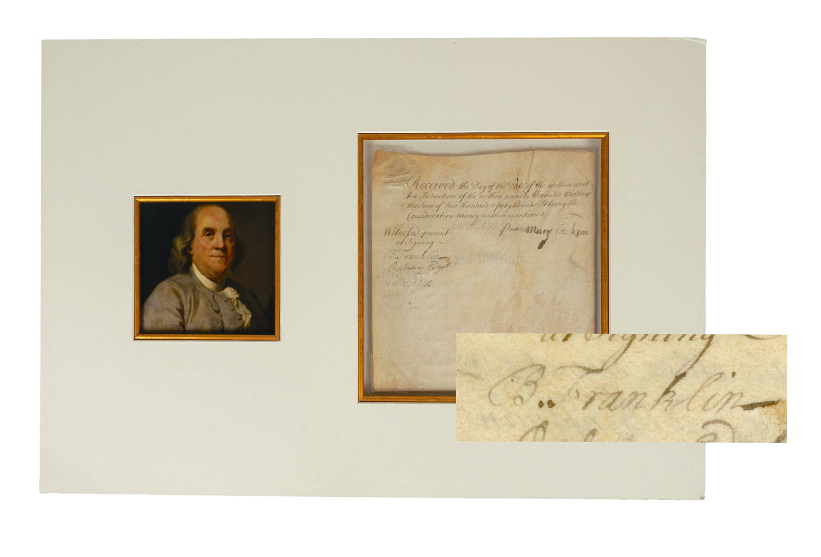Early Benjamin Franklin Signed Document. Philadelphia, 15 May 1733. Auction