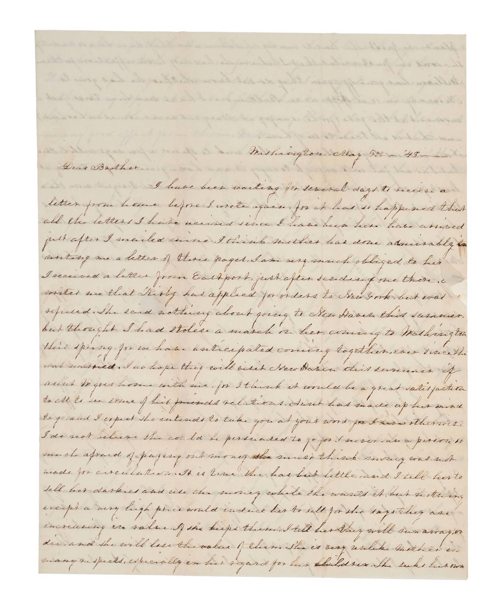 Slaves & Balloons, 1848 Washington Dc Letter Auction
