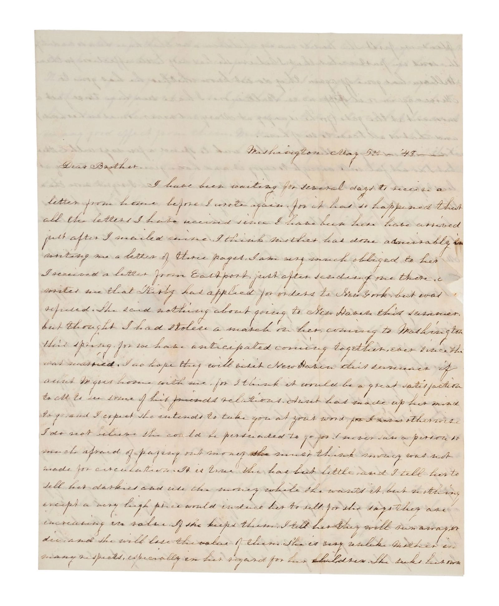 Slaves & Balloons, 1848 Washington Dc Letter Auction