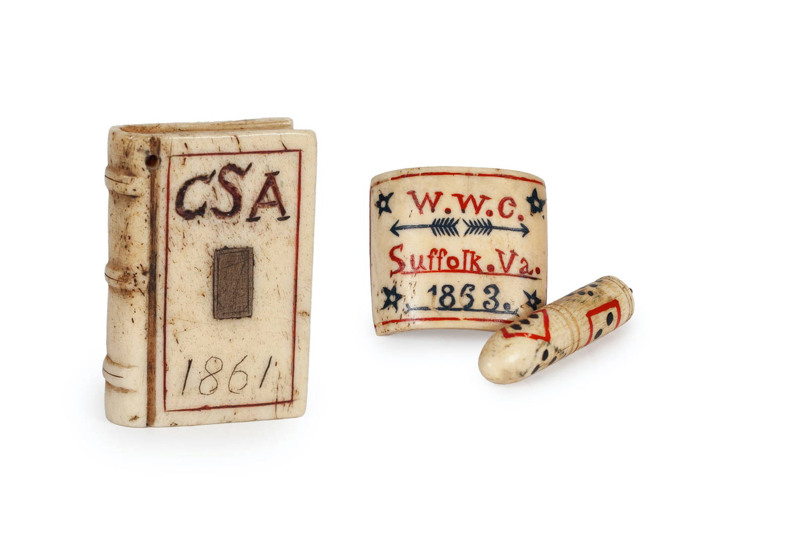 [civil War] Pow Carved Bone Relics Auction