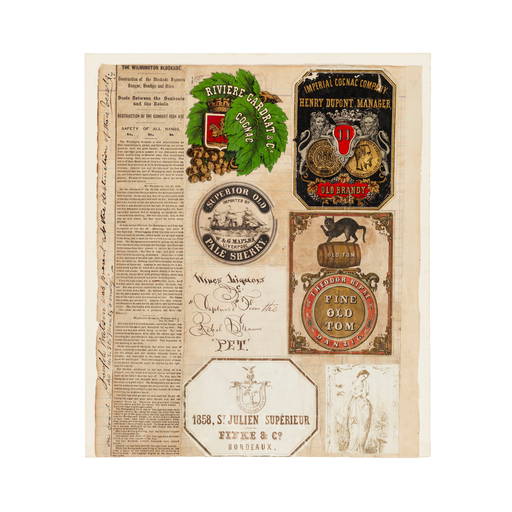 Captured Confederate Wine Labels