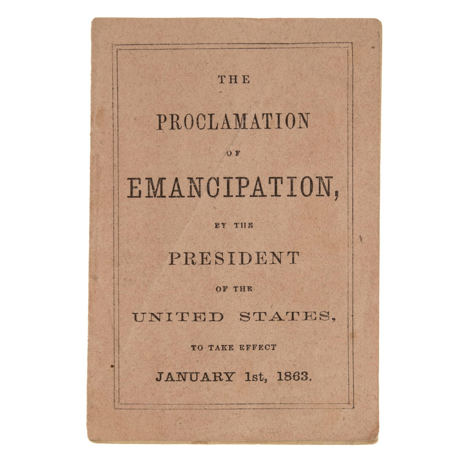 [lincoln] 1862 Preliminary Emancipation Proclamation Pamphlet Auction
