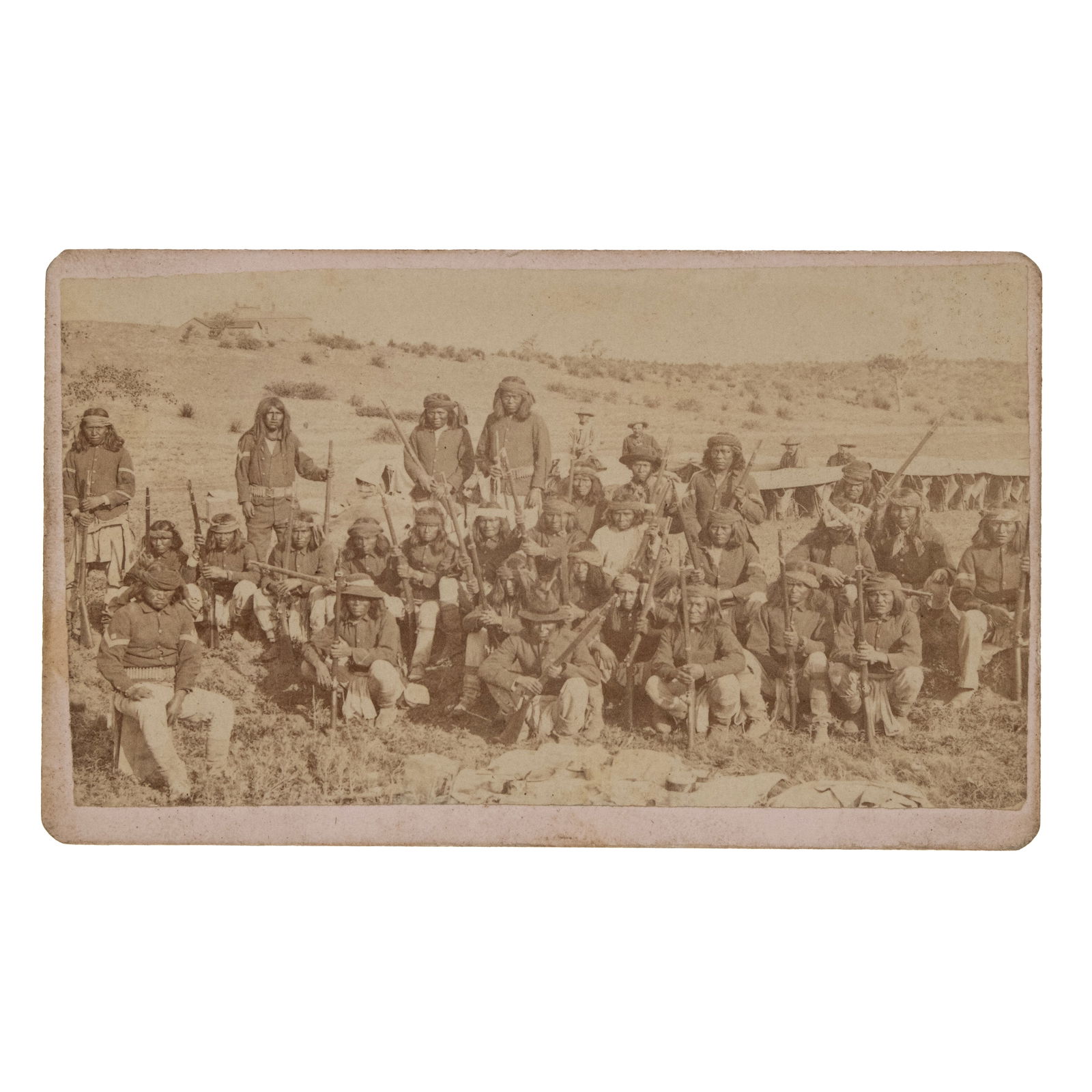 [native American] Apache Scouts At Ft. Bayard Cdv Auction
