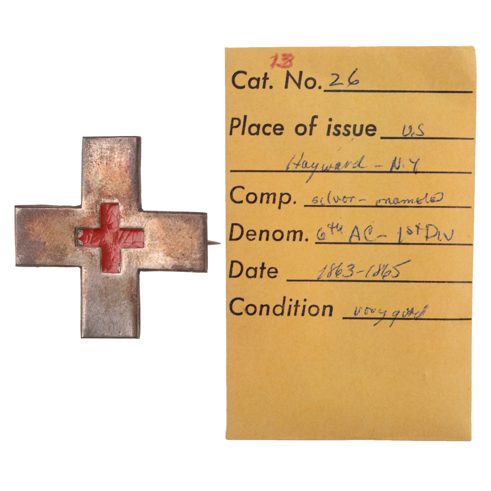 [civil War] 6th Corps, 1st Div. Badge Auction