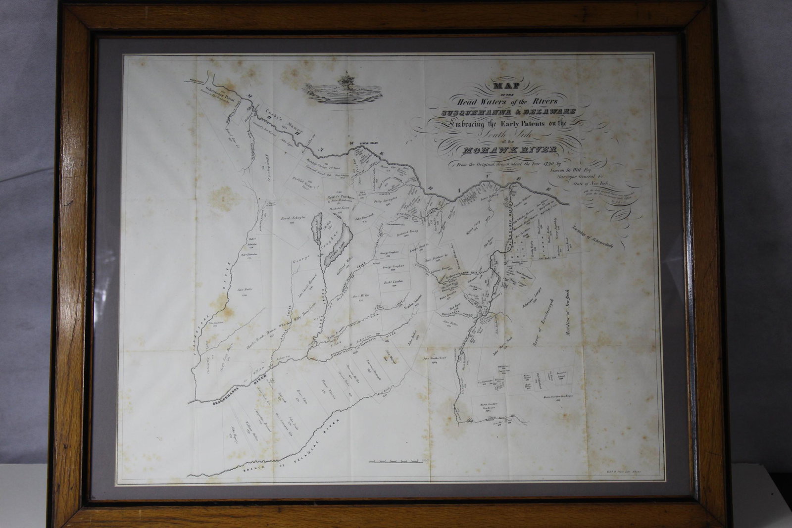 19th Century Map Of Ny Rivers