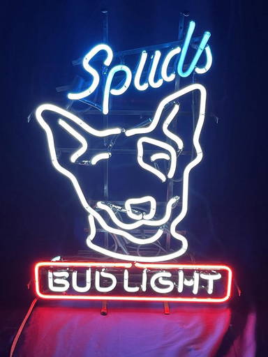 Vintage 1980's Spuds Mackenzie Neon Bar Sign