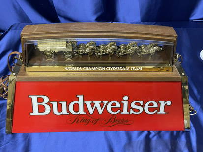 Vintage Budweiser Pool Table Light Works!