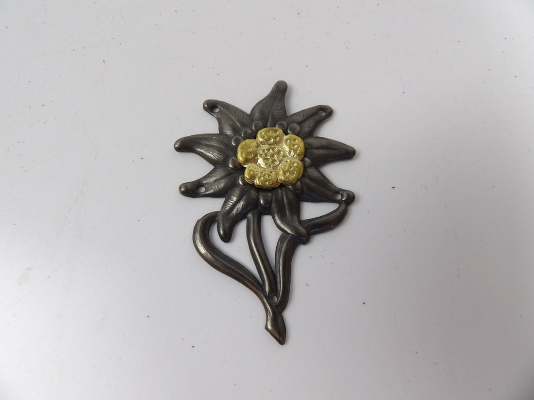 Ww2 Wwii German Mountain Division Soliders Edelweiss Cap Badge Auction