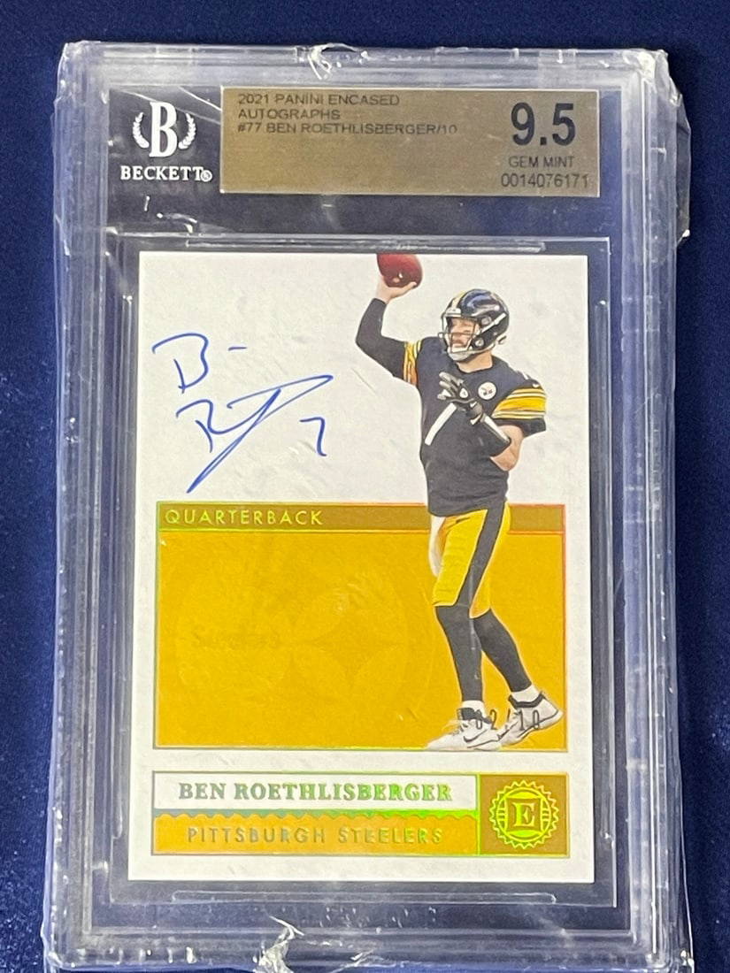 2021 Panini Encased Ben Roethlisberger Autograph Beckett 9.5 Auction
