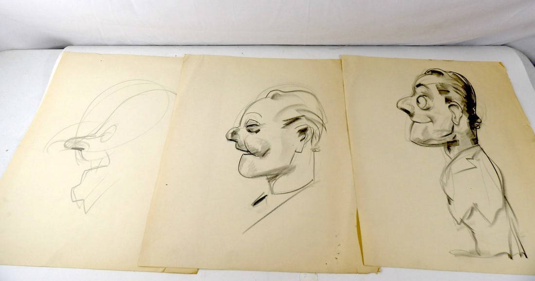 Famed Character Actor Sig Ruman Artist Sketches Auction