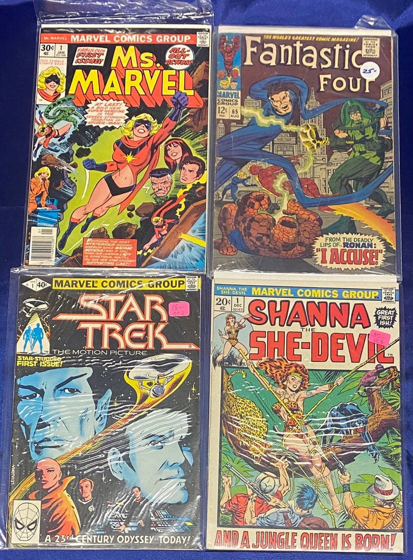 Comic Book Key Issue Lot - Fantastic Four 65, Ms. Marvel 1, More Auction