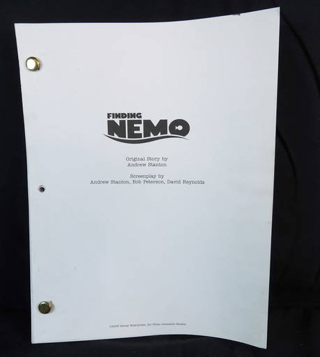 Original Disney Pixar Finding Nemo Script