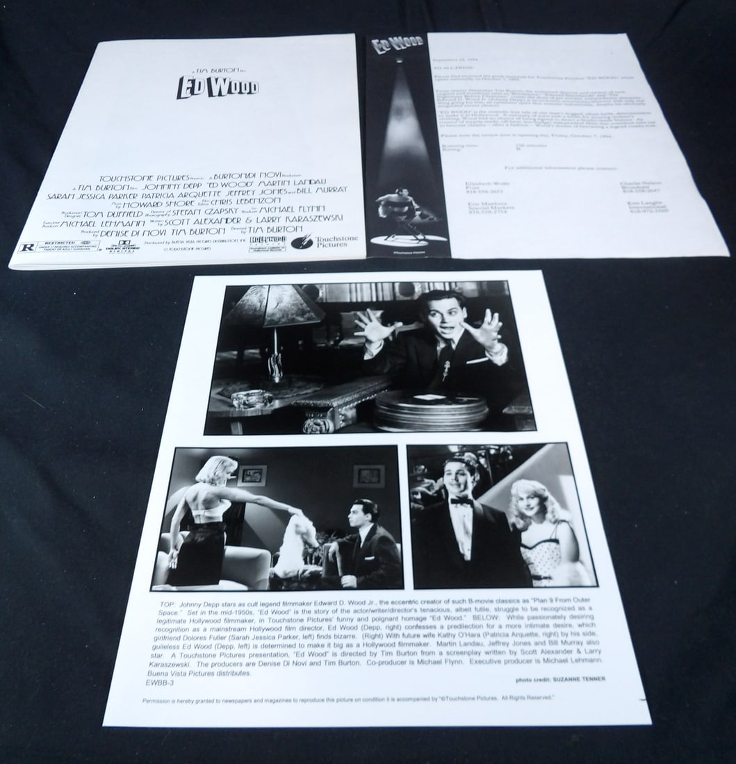 Tim Burton's "ed Wood" Movie Screening Press Kit. Johnny Depp, Bill ...