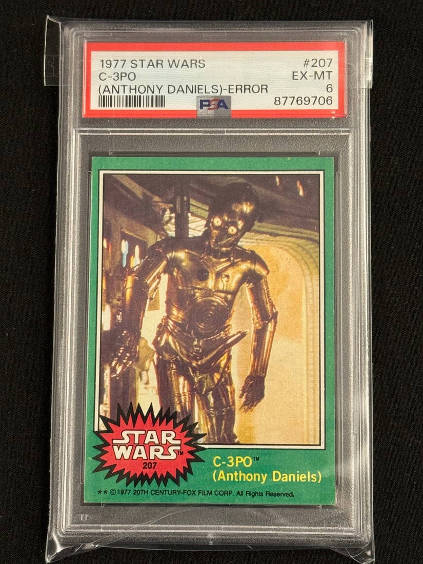 1977 Star Wars C-3po Golden Rod Error Card Psa 6 Auction