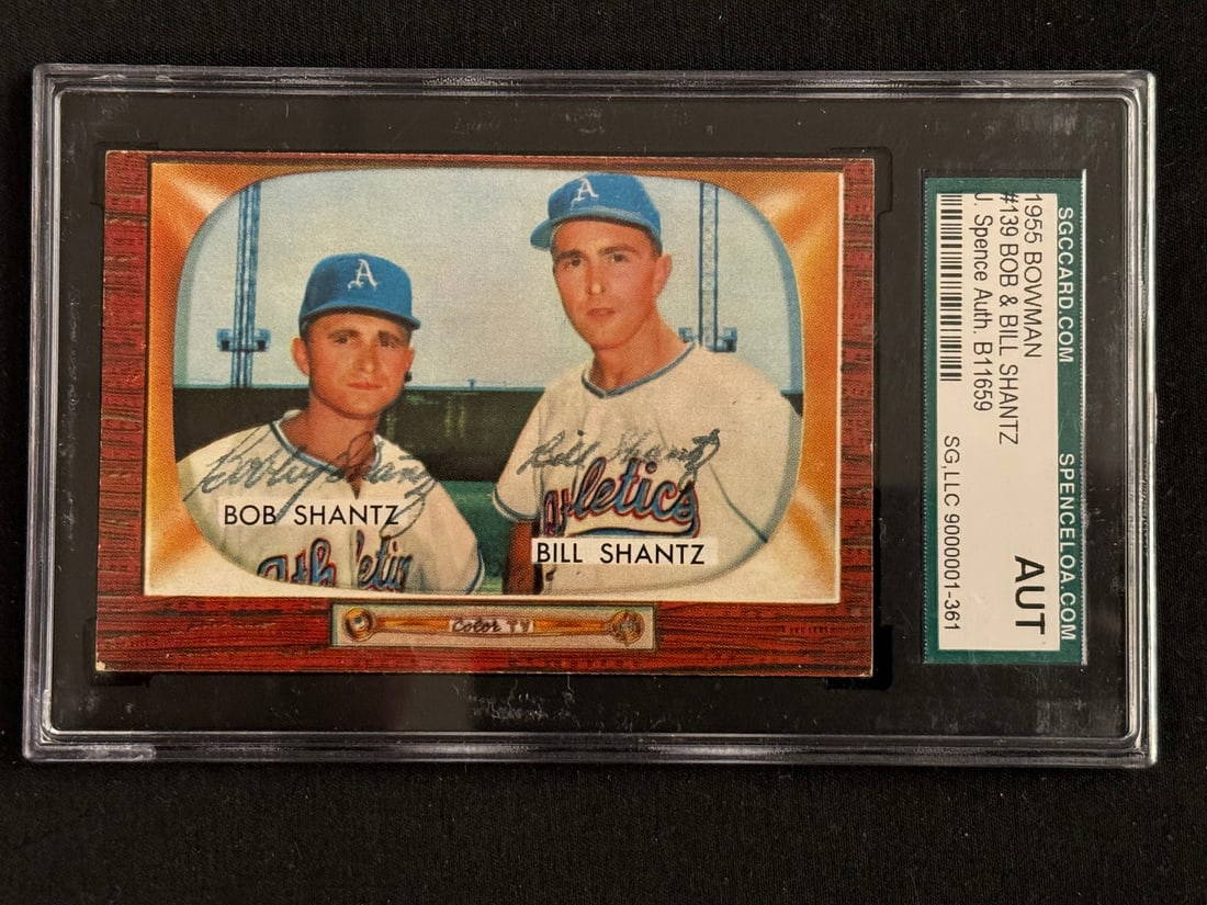 1955 Bowman Bob And Bill Shantz #139 Auto Card Rare Sgc Auto Auction