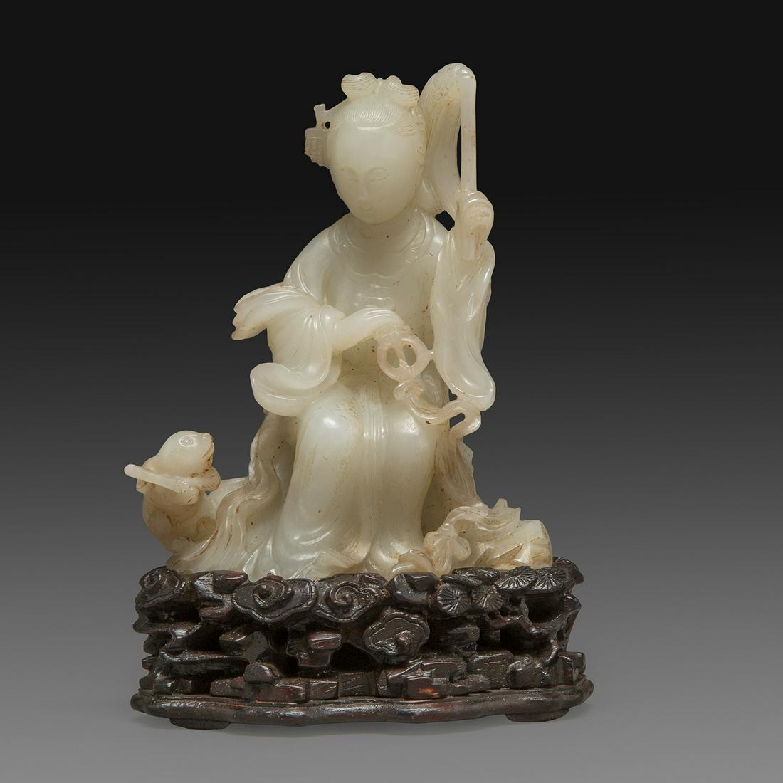 Statuette De La Déesse De La Lune Chang'e En Jade