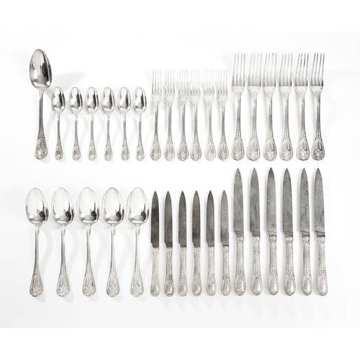 Partie De Service De Couverts En Argent (950), Orfèvre Maison Odiot ...