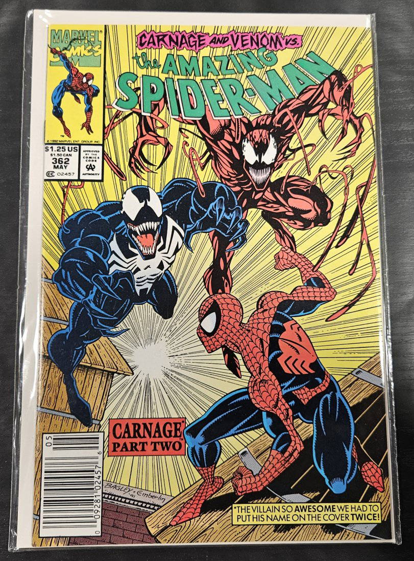 Amazing Spider-man 362 Venom / 2nd Appearance Of Carnage Marvel 1992 ...