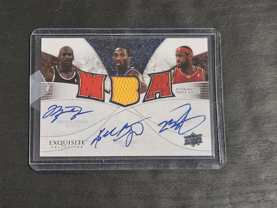Jordan,kobe & Lebron Autographed Triple Jersey ( Reprint ) Auction