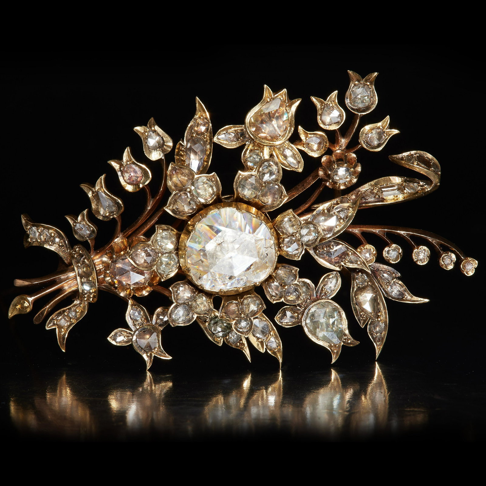 STUNNING AND IMPRESSIVE VICTORIAN LARGE DIAMOND EN TREMBLANT SPRAY ...