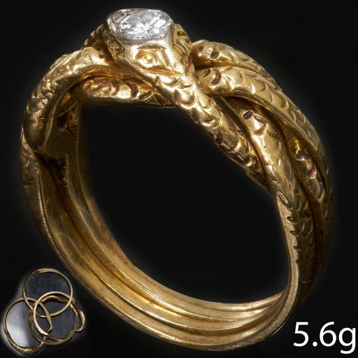 4 Ring Diamond Snake Puzzle Ring