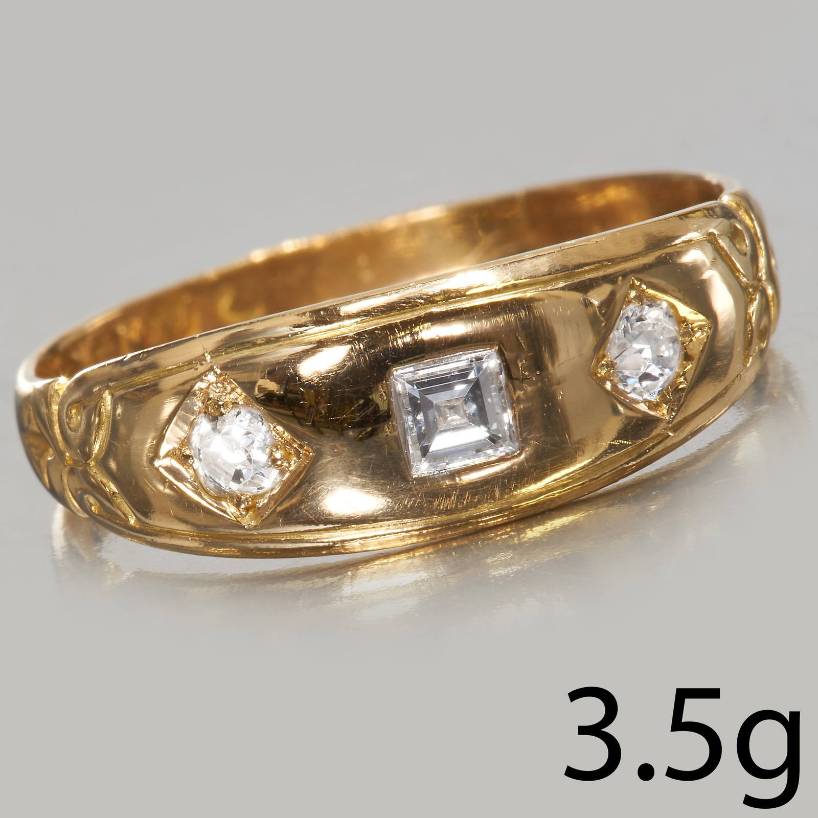Diamond 3-stone Gypsy Ring Auction