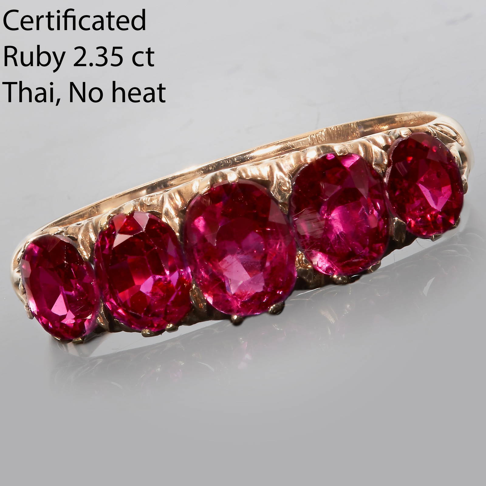 Certificated Ruby 5-stone Ring Auction