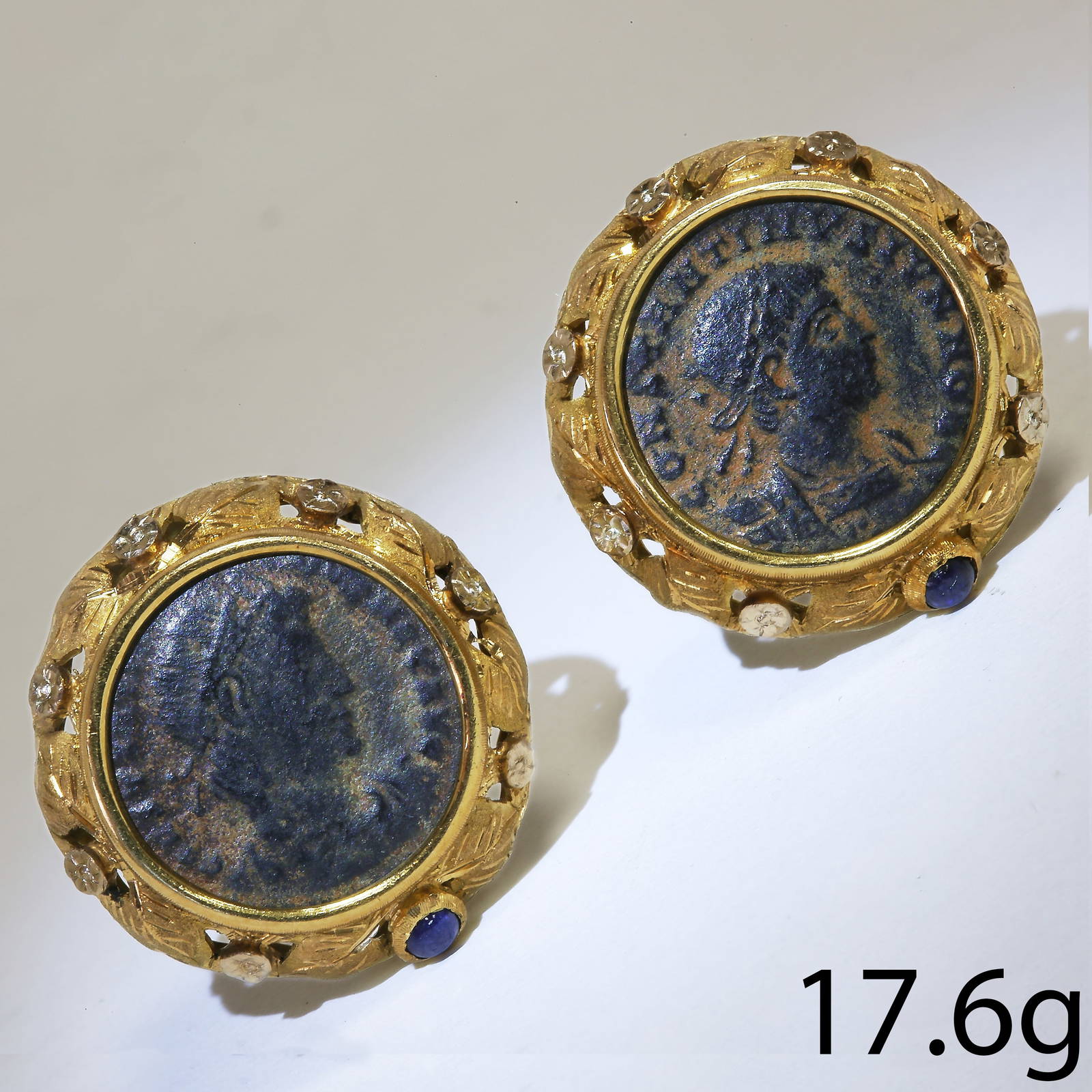 Antique Gold Roman Coin Clip Earrings Auction