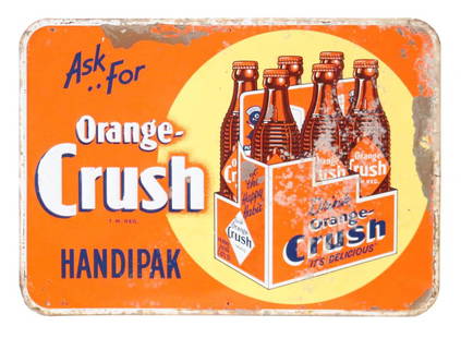 Orange Crush Embossed Tin Sign