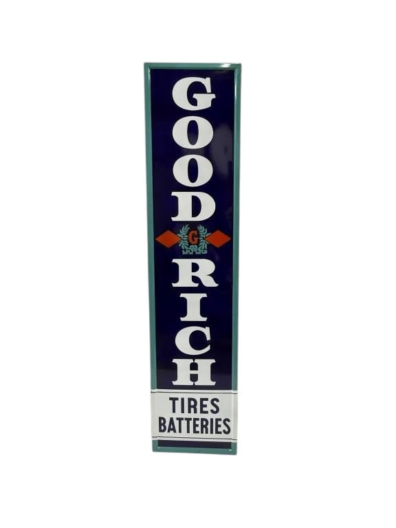 Goodrich Tires And Batteries Porcelain Sign Auction