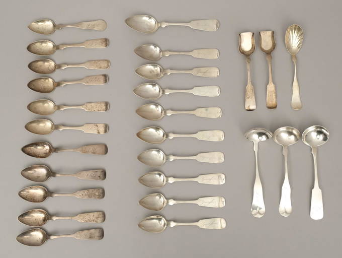 Collection Of Antique Coin Silver Spoons