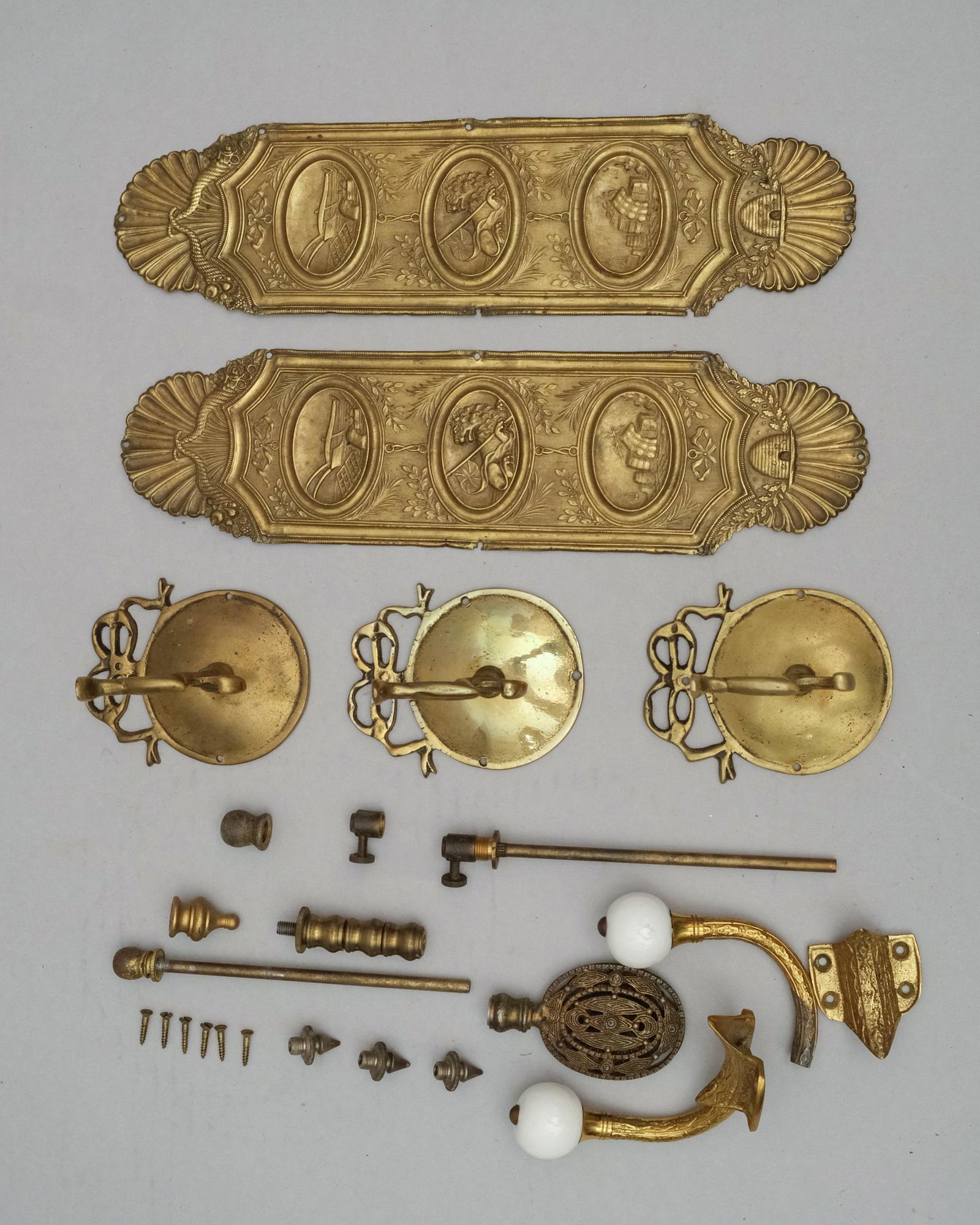Group Of Antique & Vintage Brass Hardware