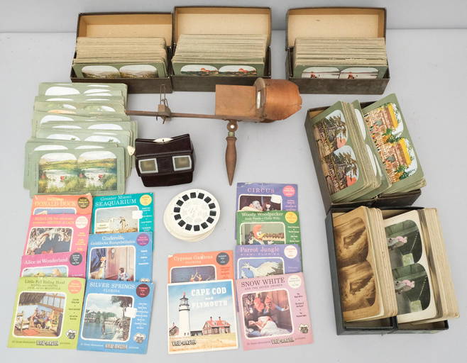 Stereo Optic Viewer, View Master And Slides