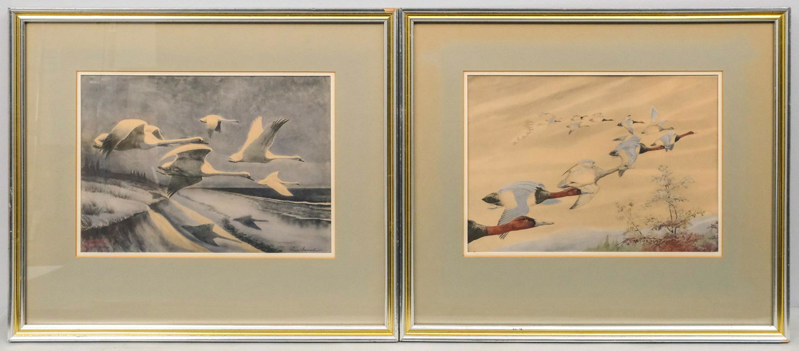 Pair Of Rex Brasher Lithographs