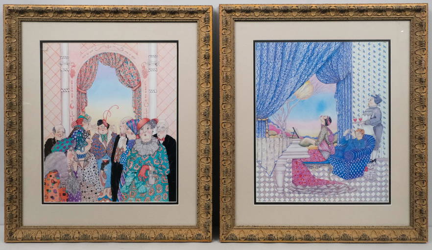 Pair Of Lynda Riess "mapp & Lucia" Prints
